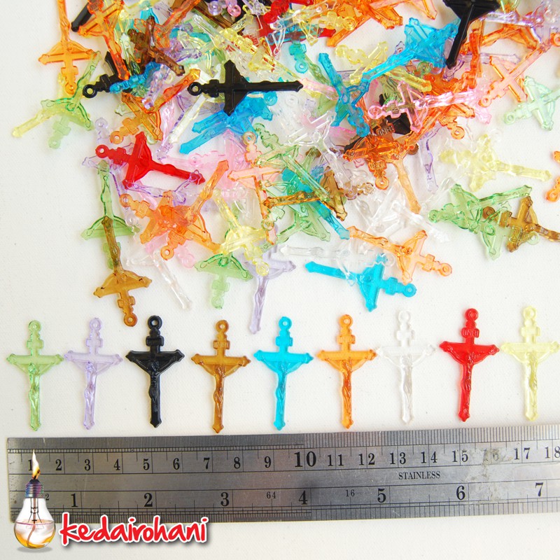 Acrylic Cross Pendulum / Acrylic Cross - Necklace / Rosary Bracelet ...