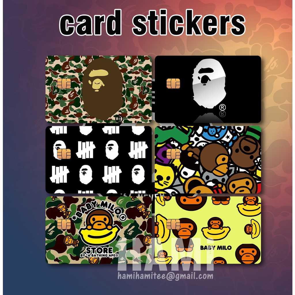 BANK CARD STICKER - BAPE BABY MILO APE STUSSY STICKER - CARD SKIN ...
