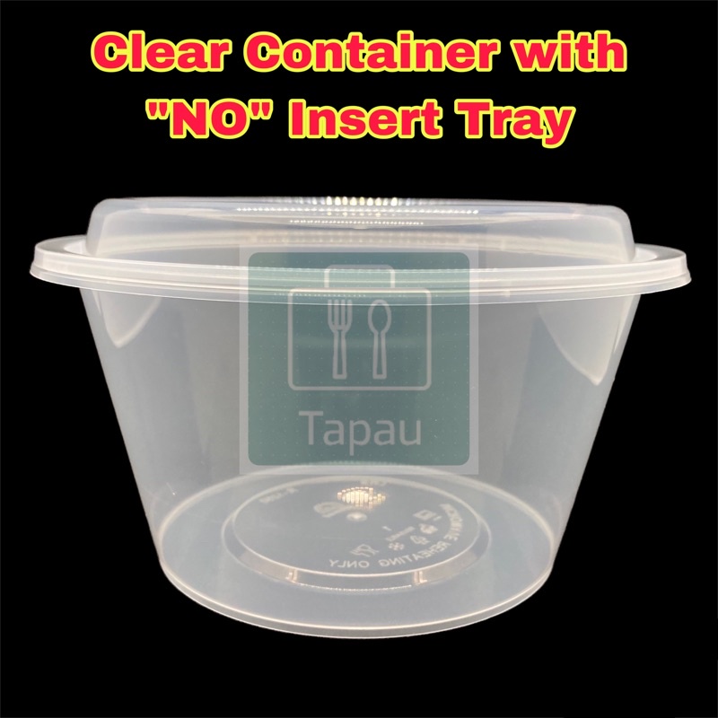 TAPAU - ( 50sets±) R1250 ROUND CONTAINER [BLACK] Bowl Shape Container with LID / Compartment ...