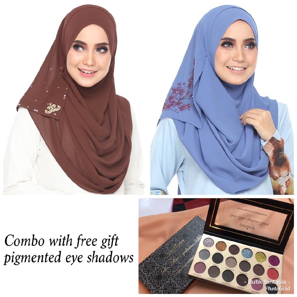 Exclusive Combo Tudung Shawl Set Sumire & Himawari | Shopee Malaysia