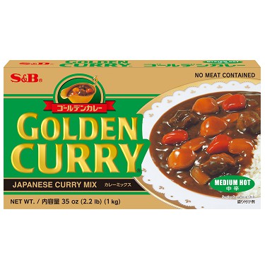 S&B Golden Curry Sauce Mix 1KG, Medium Hot Japanese Curry (NO MEAT ...