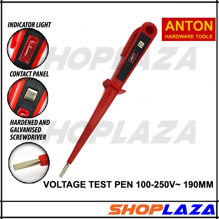 ANTON Test Pen 100-250V 190mm Euro Test Pen Voltage Euro Rifer ...