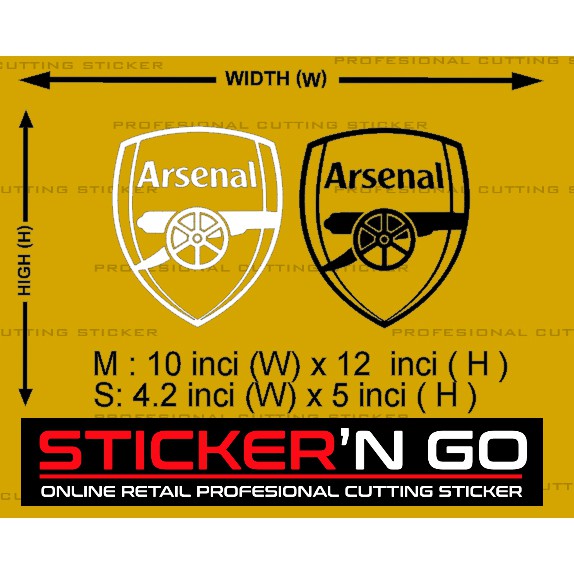 STICKER CUTTING CUSTOM ARSENAL FFOTBALL TEAM DESIGN | Shopee Malaysia