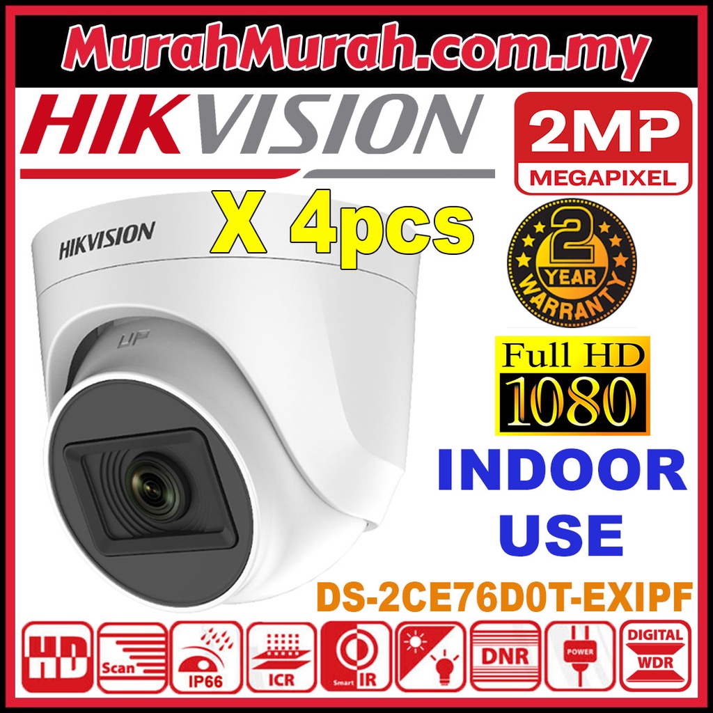 HIK HIKVISION 2.0MP 1080P Full HD Indoor IR INFRARED Dome 4 IN 1 2MP ...