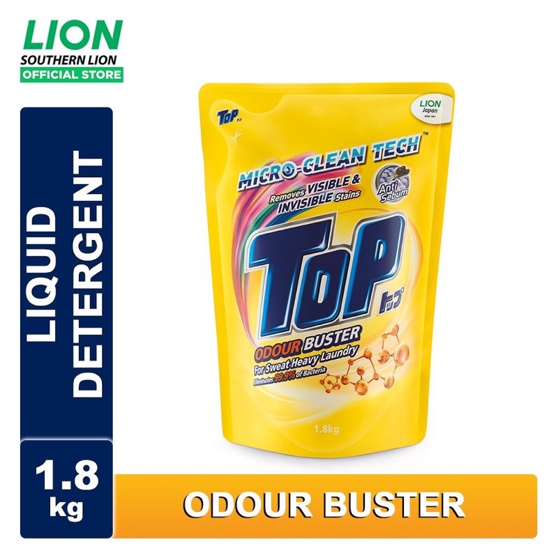 TOP Liquid Laundry Detergent Refill Pack - Odour Buster (1.8kg ...