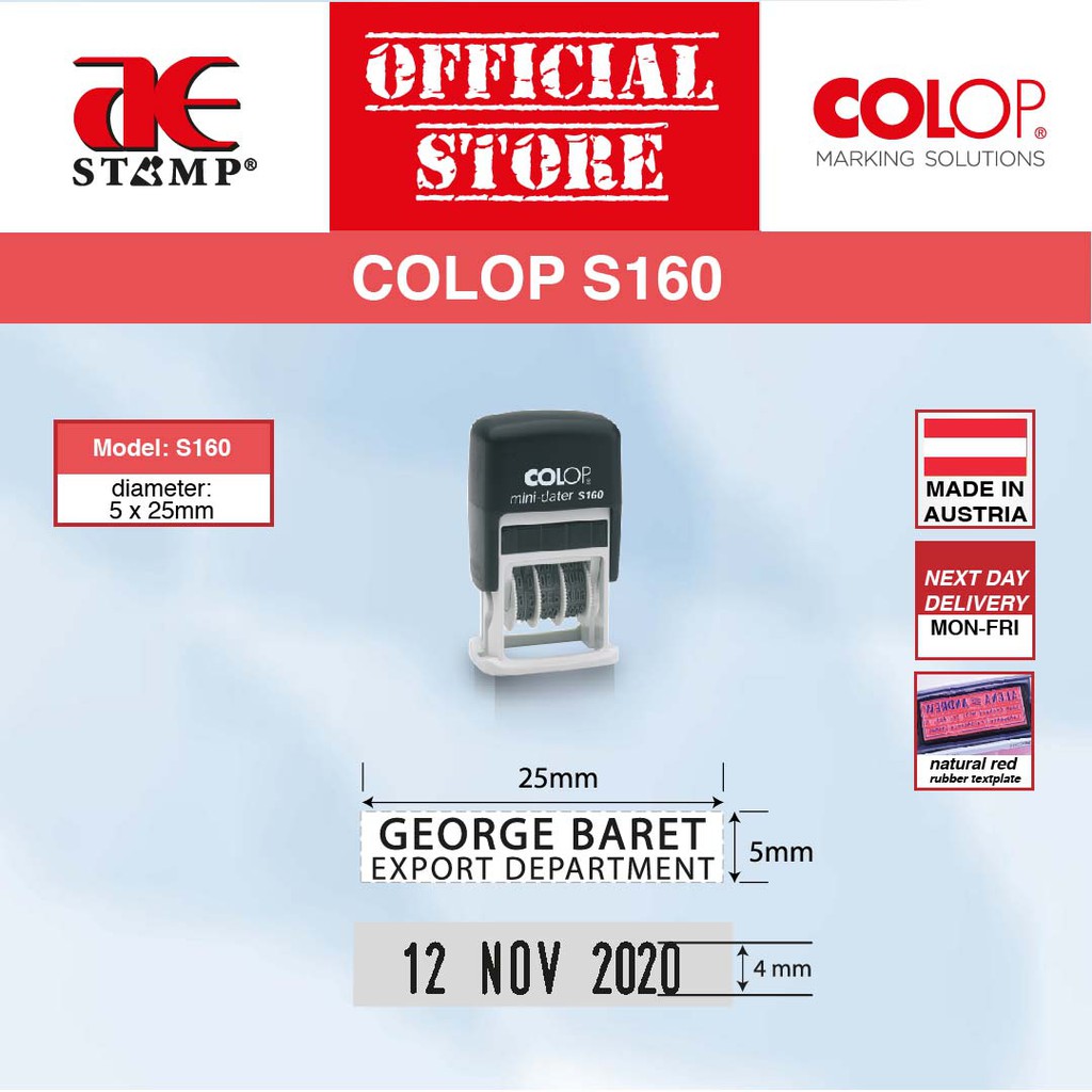 Custom Made COLOP Dater Stamp | Self Inking Stamp | Date Stamp | chop custom made free customize ...