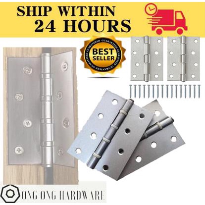 Metal Wood Plastic PVC Door Fitting Hinge With Screw 4" Inch DIY Ensel ...