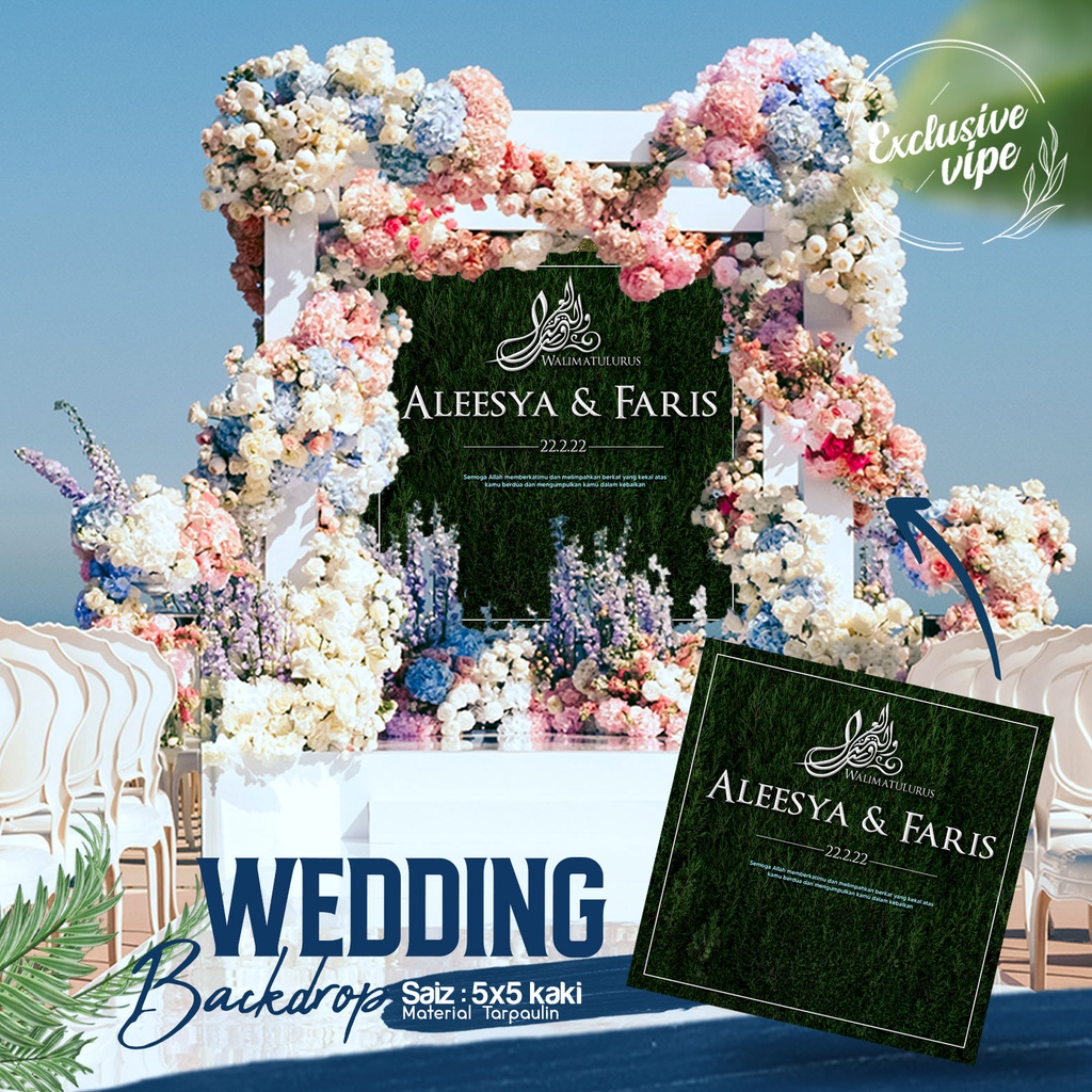 Backdrop 3D Eksklusif untuk Majlis Kahwin: Banner Wedding dengan ...