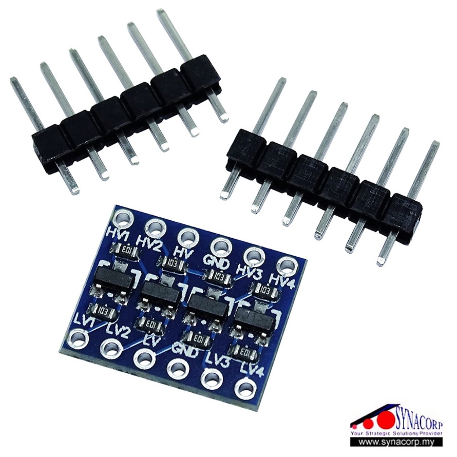 4-Channel Logic Level Converter I2C IIC UART SPI Bi-Directional 5V to 3 ...