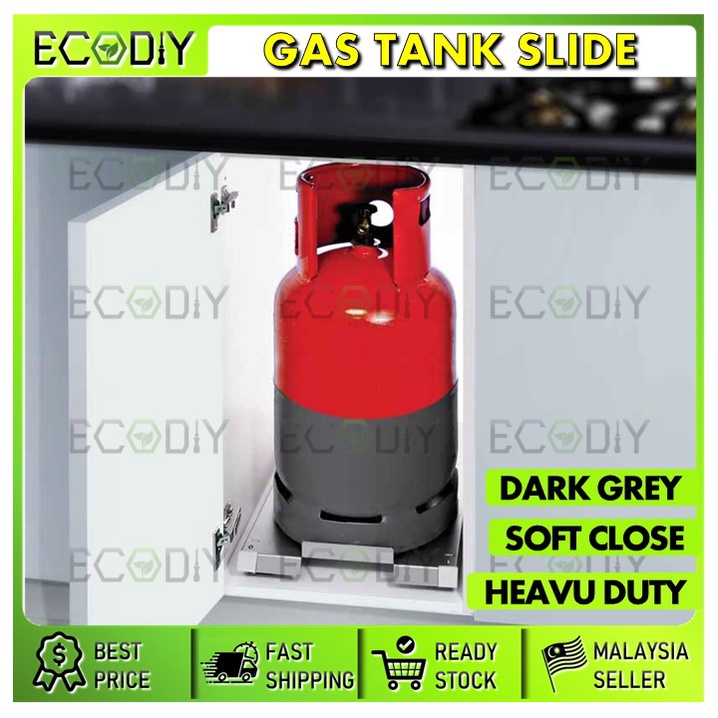 ECODIY🇲🇾HEAVY DUTY Soft Close Gas Tank Holder Kitchen Cabinet Gas ...
