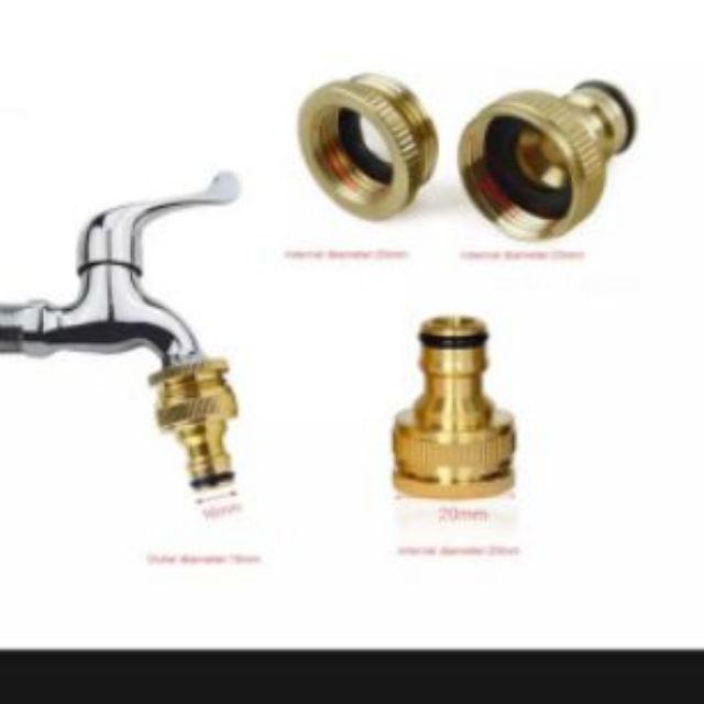 [READY STOCK] 3/4 TO 1/2 BRASS THREAD GARDEN TAP ADAPTOR(2 PCS ...