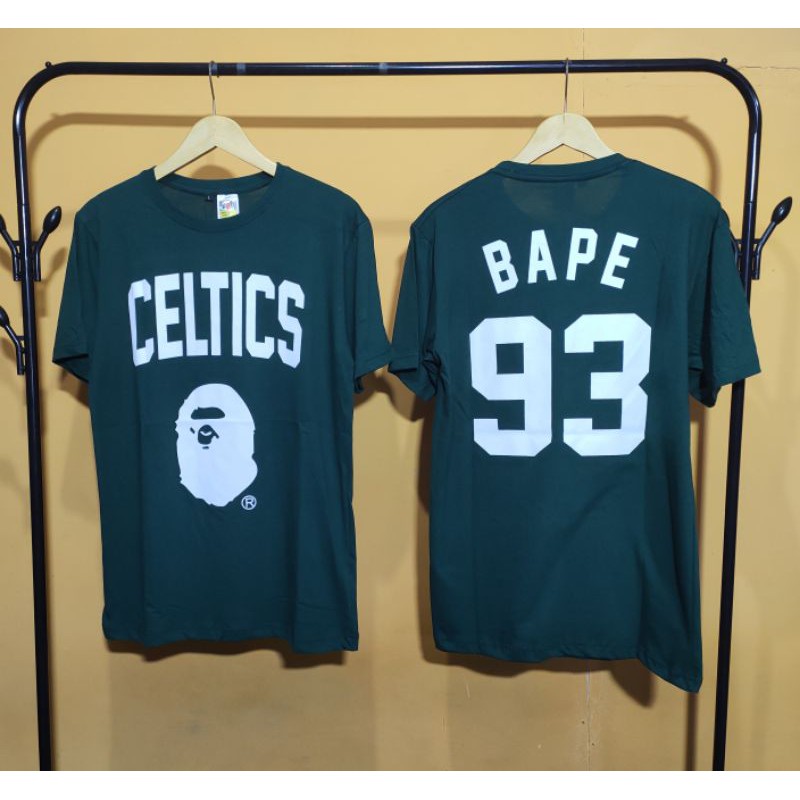Celtics x bape original mirror t-shirt full tag and label | Shopee Malaysia