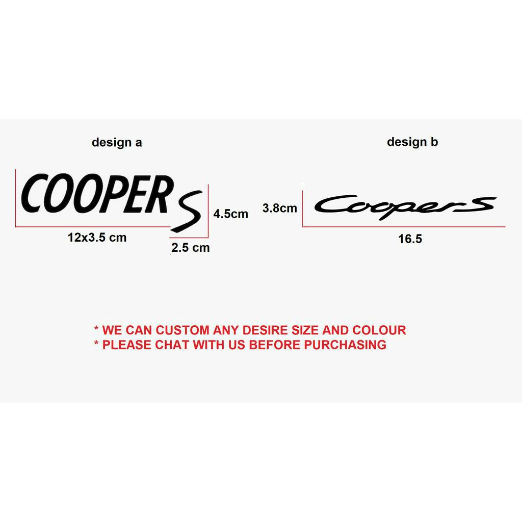 MINI COOPER S EMBLEM STICKER VINYL DECAL | Shopee Malaysia