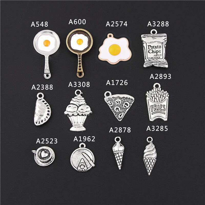 10pc Antique Sliver/Bronze Potato Chips Charms Daily Snack Food Pendant ...