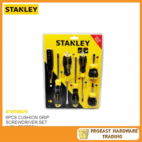 STANLEY (STHT92002-8/STMT66679) 6pcs Cushion Grip Screwdriver Set with ...