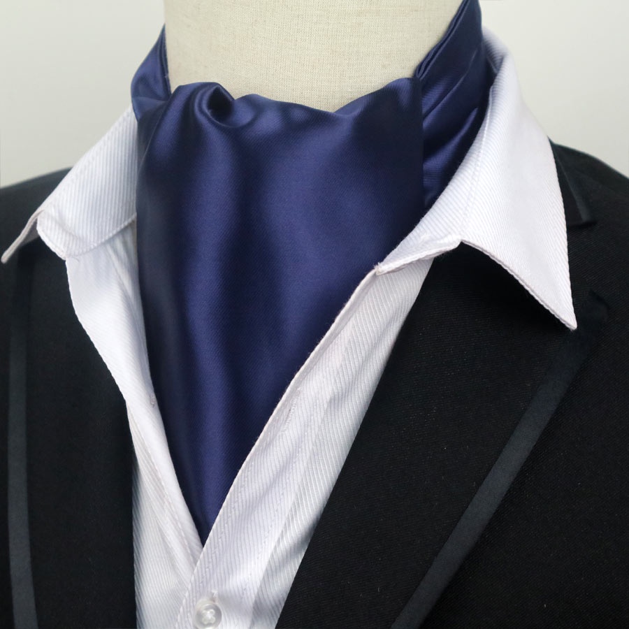 Men Vintage Paisley Polka Dot Wedding Formal Cravat Ascot Scrunch Self ...