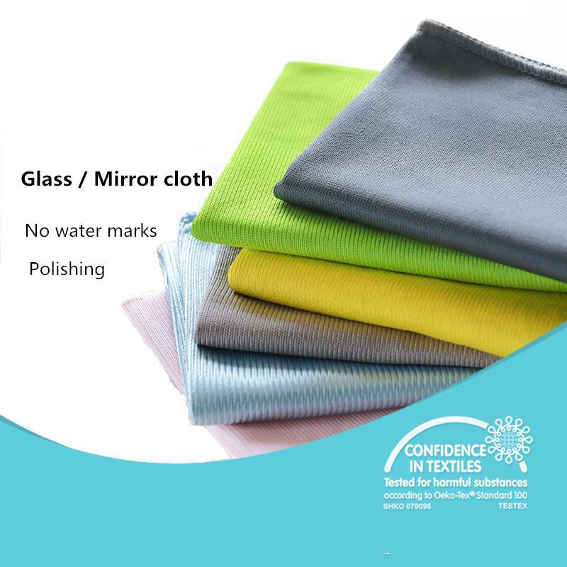 Microfiber Glass Mirror Cleaning Cloth Kitchen Towels Wipe Wine Glass ...