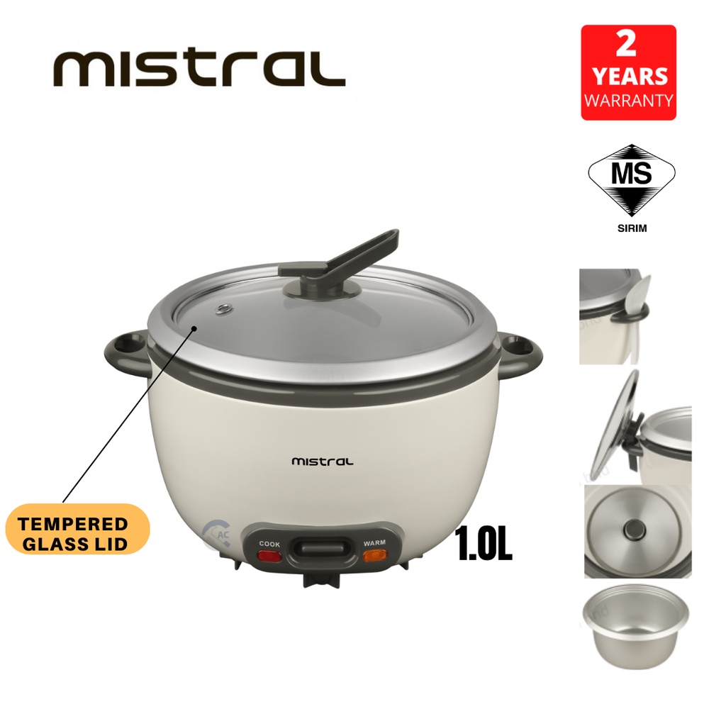 Mistral With Steamer 0.6L / 1.0L / 1.8L / 2.5L Rice Cooker/ Periuk Nasi ...