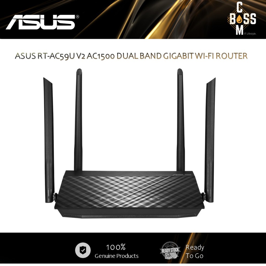 *ORIGINAL* ASUS RT-AC59U V2 AC1500 DUAL BAND GIGABIT WI-FI ROUTER (RT ...