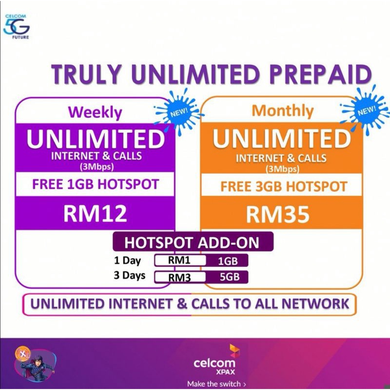 CELCOM PREPAID internet topup celcom unlimited RM15 / RM38 LANGGAN PLAN ...