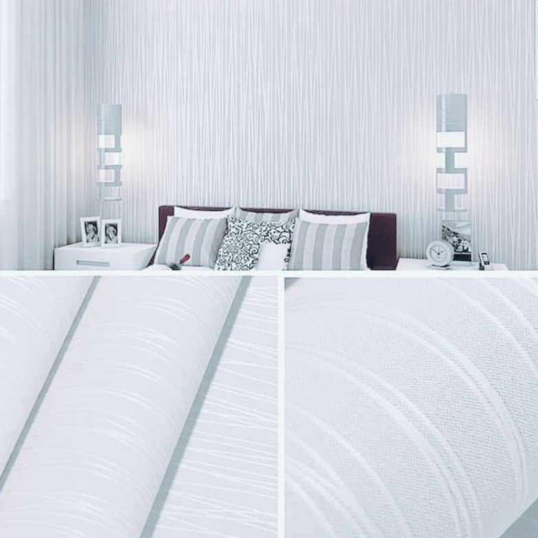 PUTIH Plain White Wall Wallpaper With Premium Elegant Luxury Channel ...