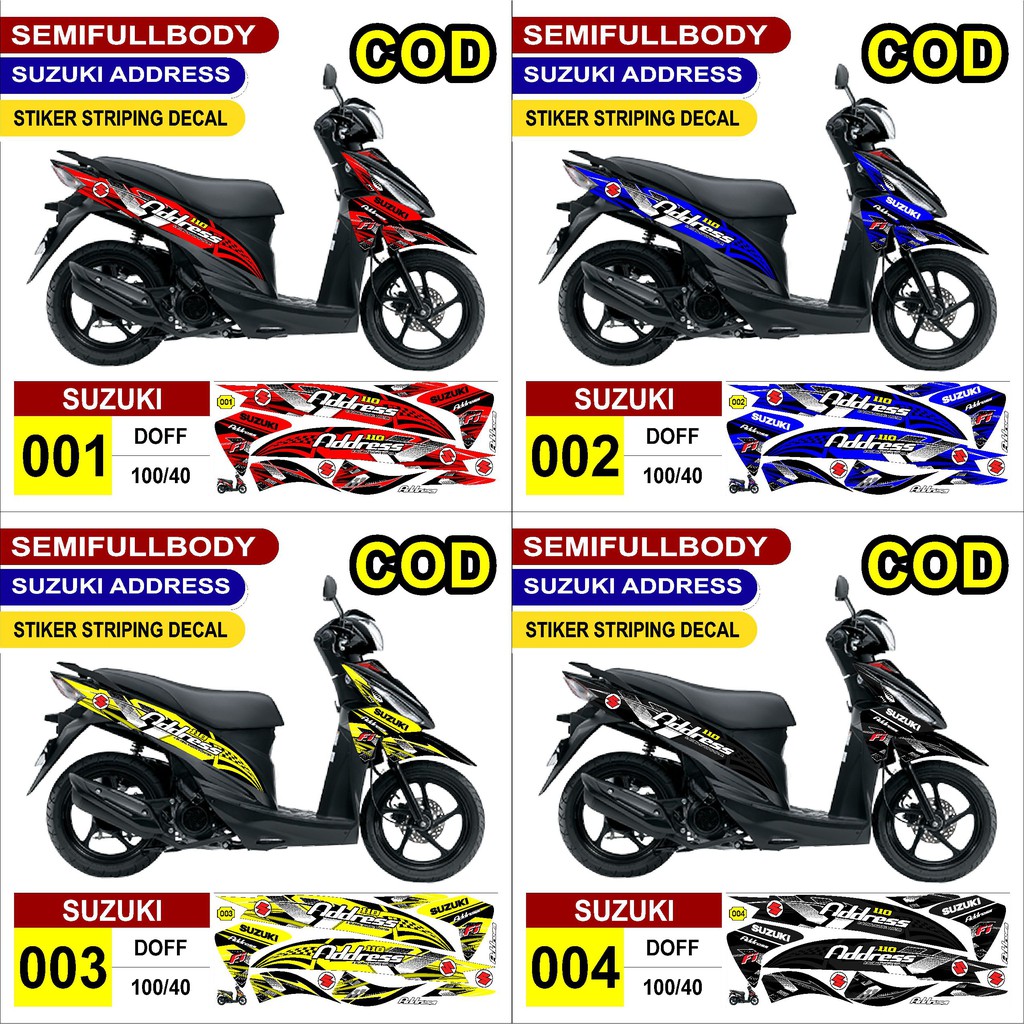 Suzuki Address 110 FI 2018 Striping Decal Sticker AR-01 Variation All ...