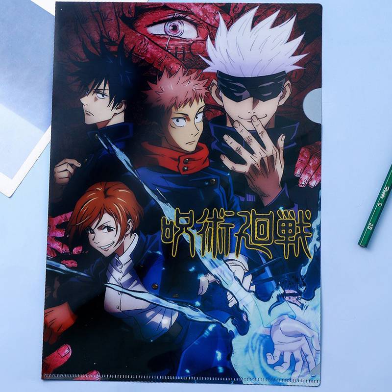 Anime Jujutsu Kaisen File Folder A4 Organizer Document Bag Folders For ...