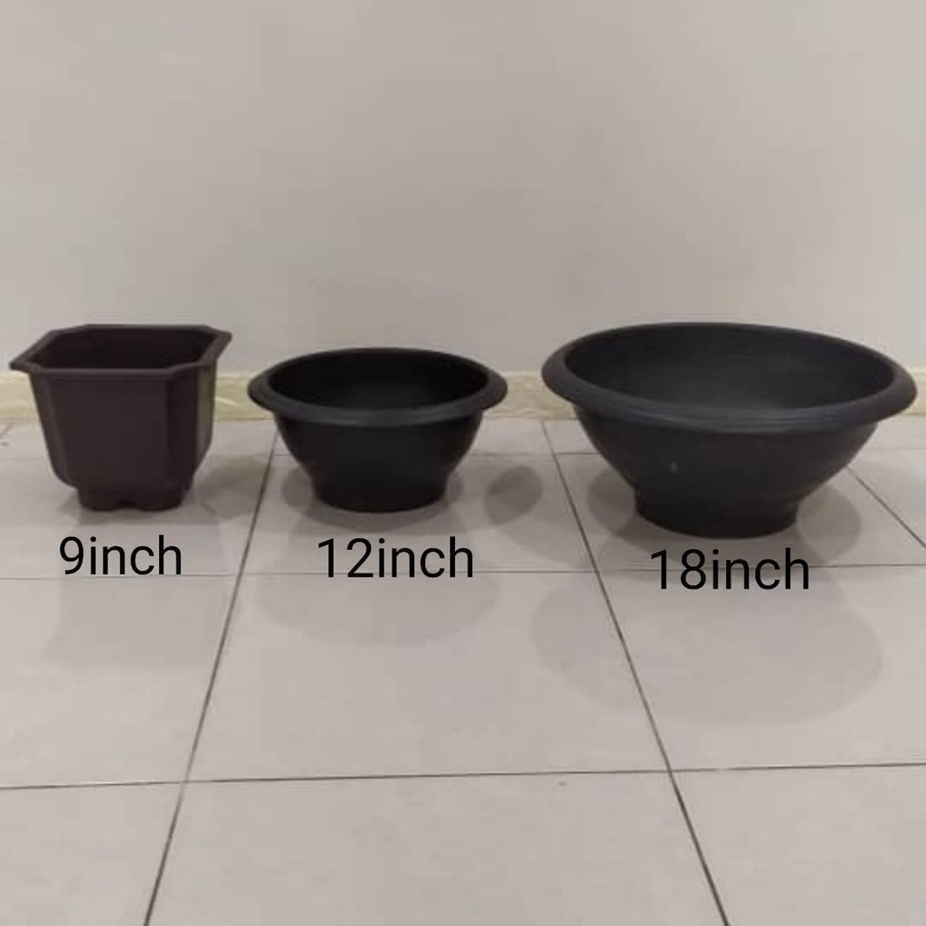 Pasu Kemboja (plastic) 18,15,12 & 9 inchi | Shopee Malaysia