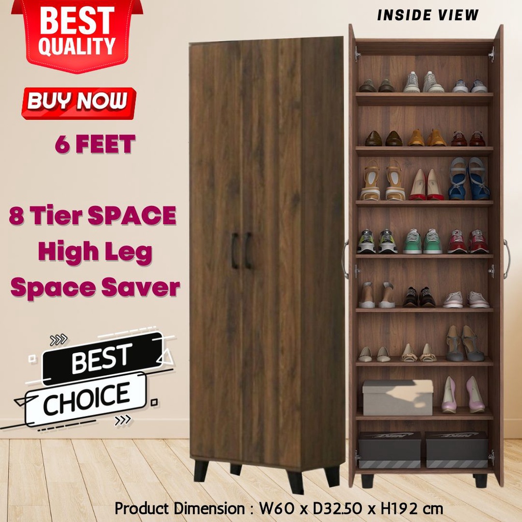 Rak Kasut Kayu Murah 6ft Almari Kasut Shoe Cabinet Rack Shoes Cabinet ...