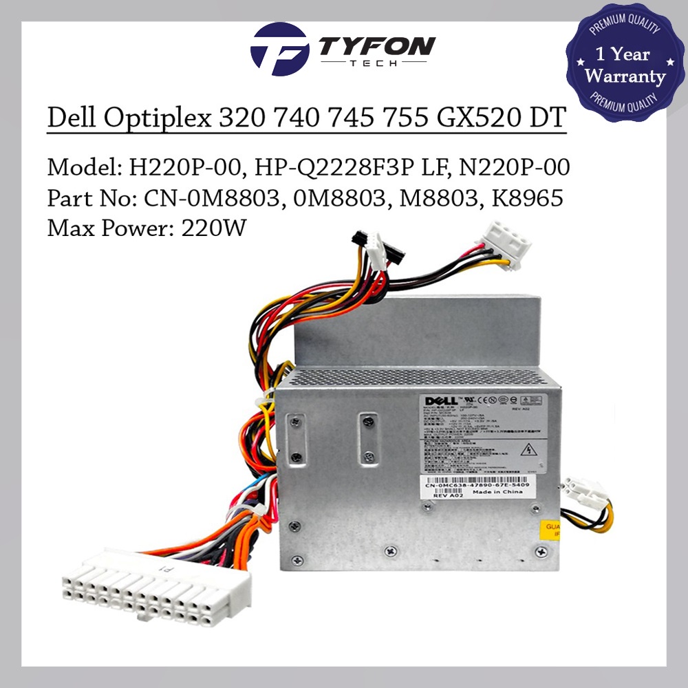 Dell Optiplex 320 740 745 755 GX520 DT Power Supply PSU 220W 0MC638 ...