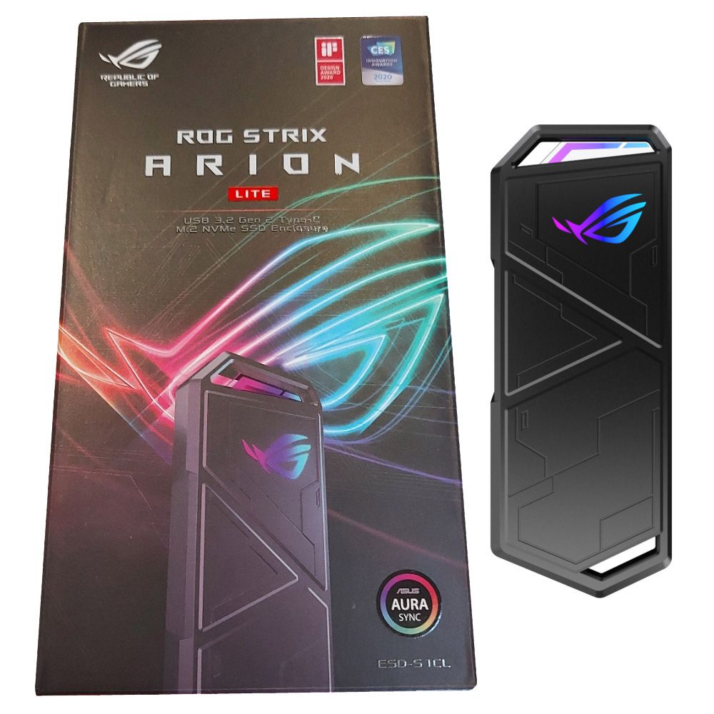 ASUS ROG Strix Arion Lite M.2 NVMe SSD Enclosure - USB3.2 GEN2 Type-C ...