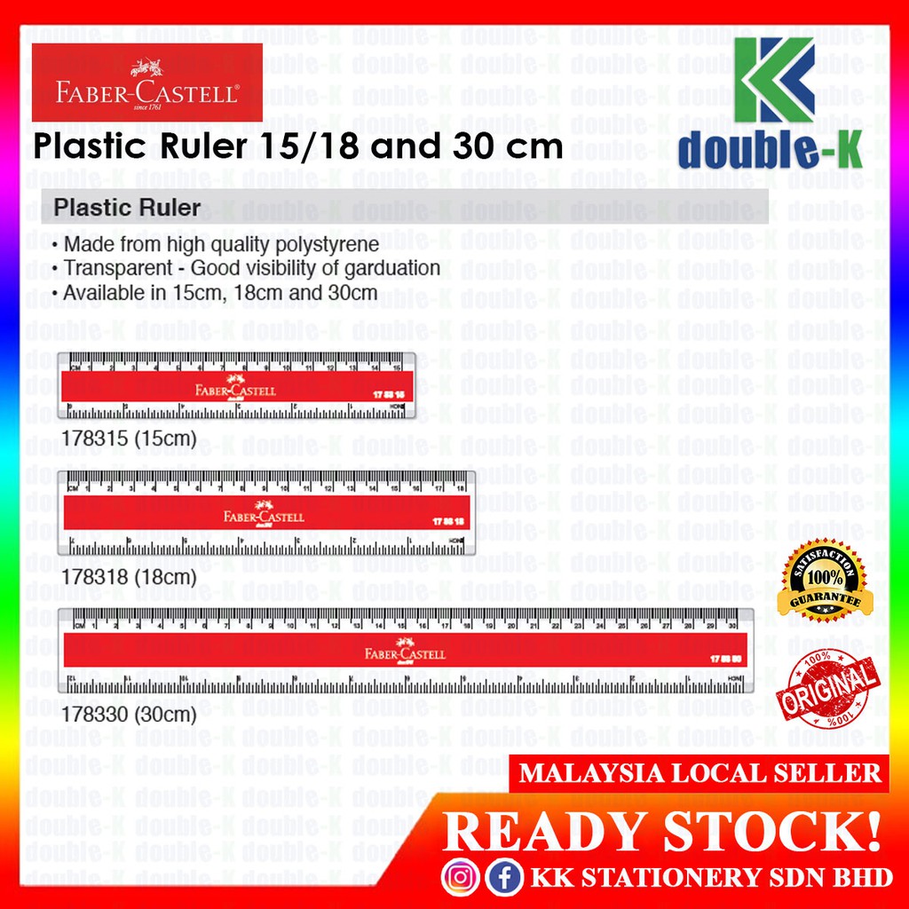 FABER CASTELL 15cm/18cm/30cm Plastic Ruler RM1.05 - 2.90/pcs | Shopee ...
