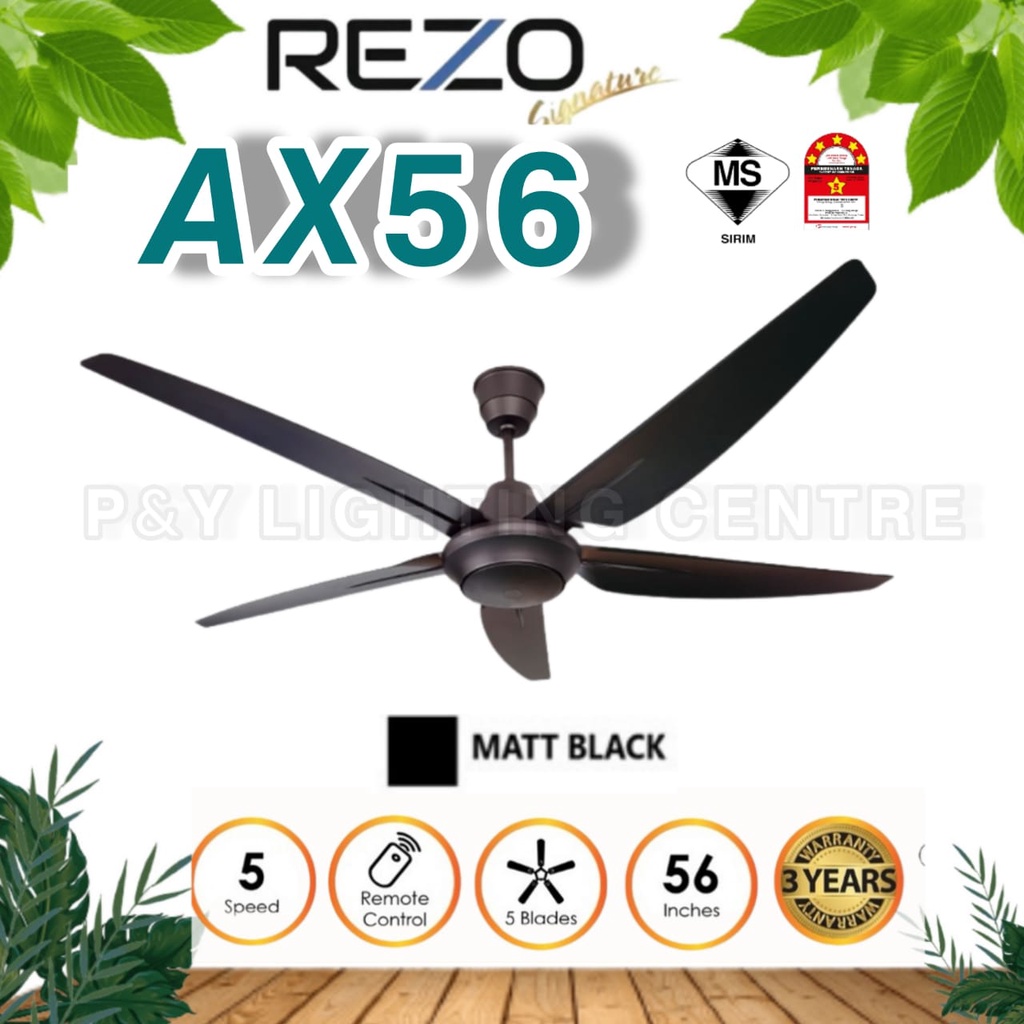 REZO REMOTE CEILING FAN AX56/AX42 5 BLADES (TWIN PACK) | Shopee Malaysia