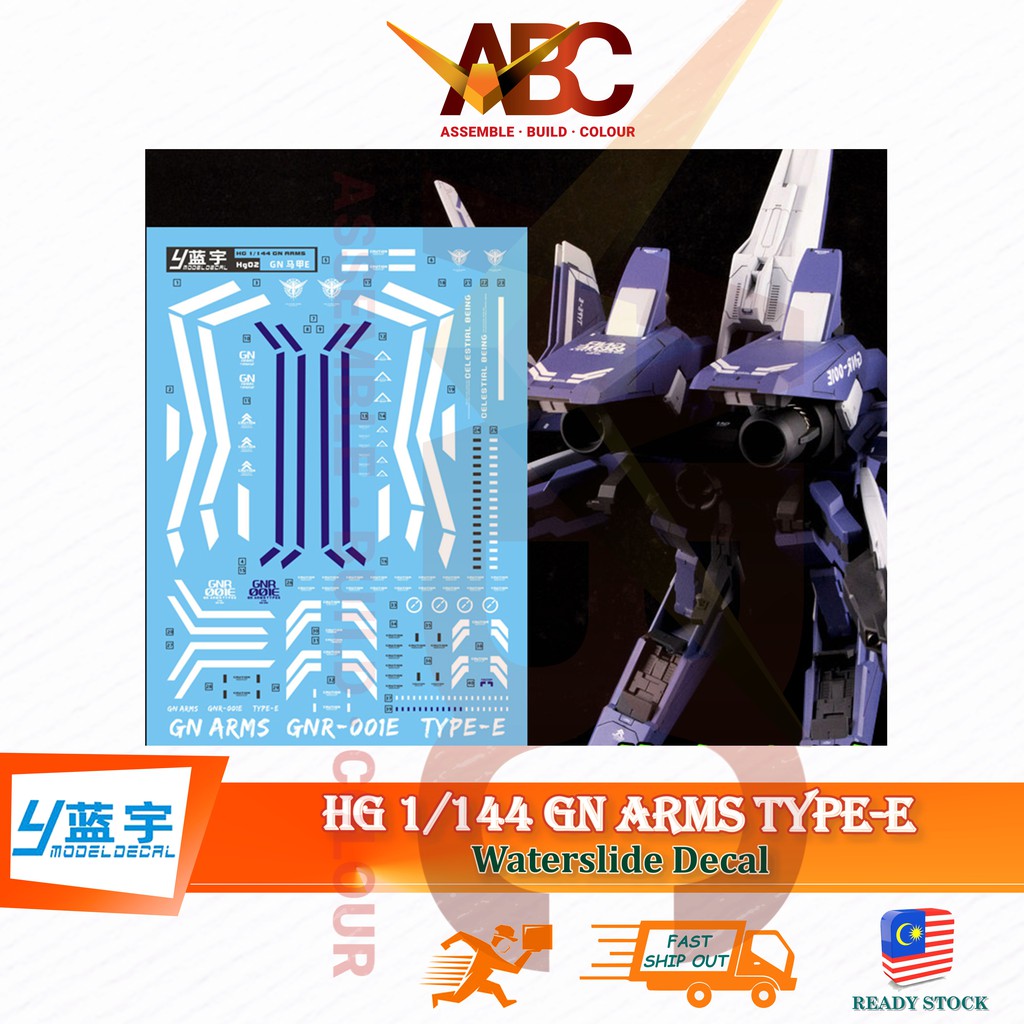 [LanYu] Waterslide Decal - HG 1/144 GN Arms Type E (Fluorescent) GNR ...