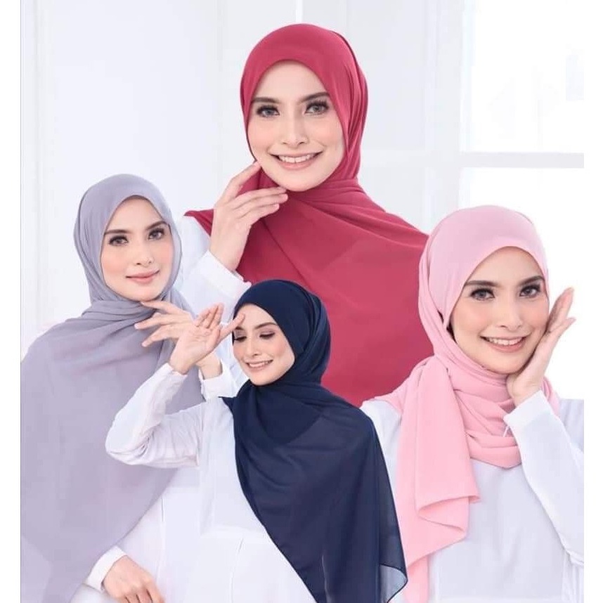 🔥🔥[READY STOCK] SHAWL Keknis Heavy Chiffon 🌹Ukuran Panjang 1.85 meter × ...