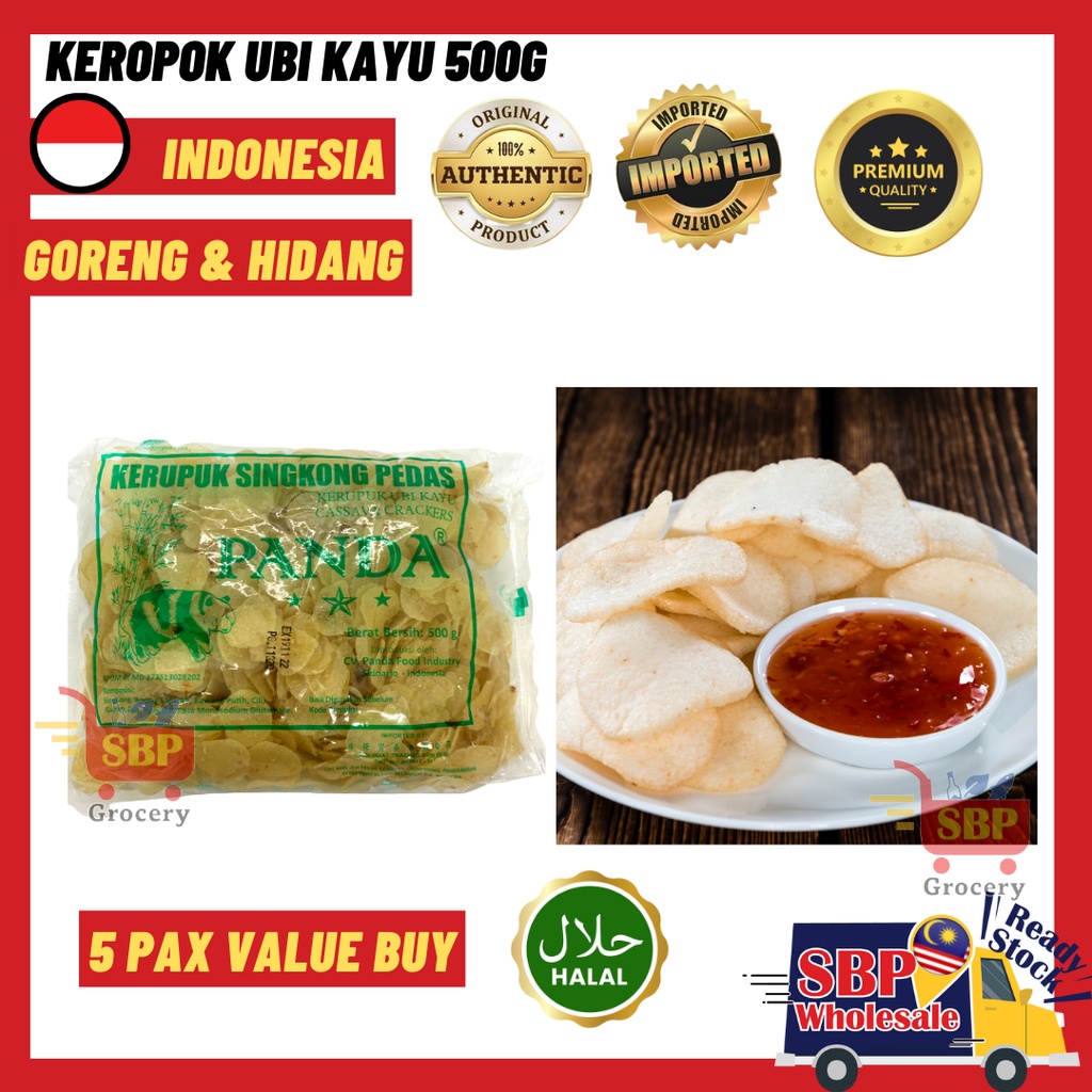SBP PANDA Keropok Ubi Kayu Kerupuk Singkong Fried Chips Indonesia 500g ...