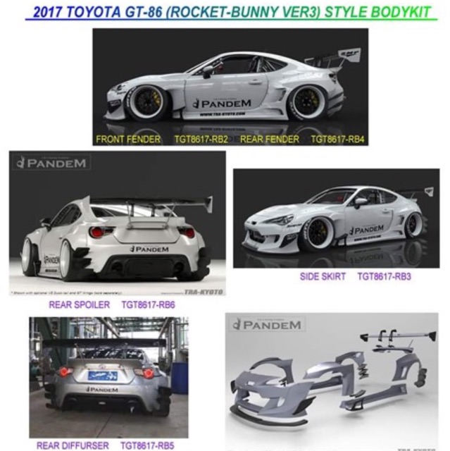 Toyota ft gt 86 gt86 ft86 Subaru BRZ rocket bunny V3 Bodykit body kit Bumper front side rear ...