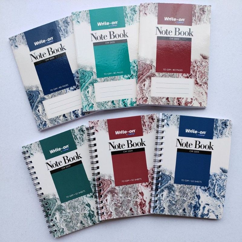 Campap Write-On Notebook A6 70GSM Single Line 80 / 100 Pages | Shopee ...