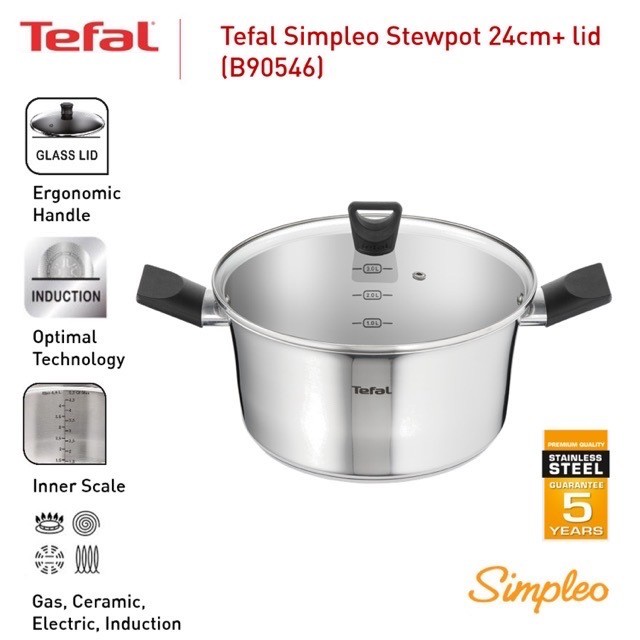 READY STOCK !!! Tefal Simpleo Stewpot 24cm+ lid 4.8L (B90546) | Shopee Malaysia