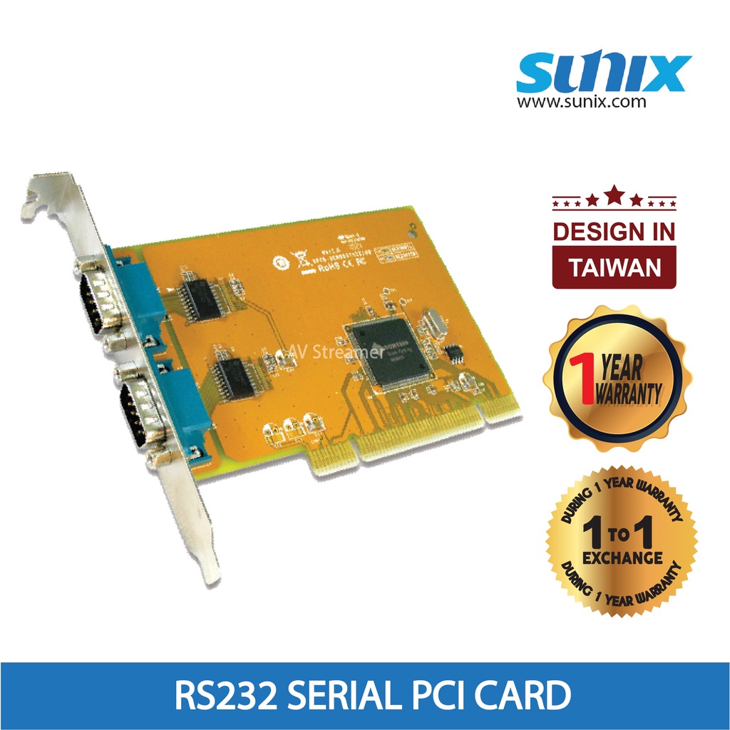 Rs232 Serial PCI Card, 2 ports (Sunix SER5037A) | Shopee Malaysia