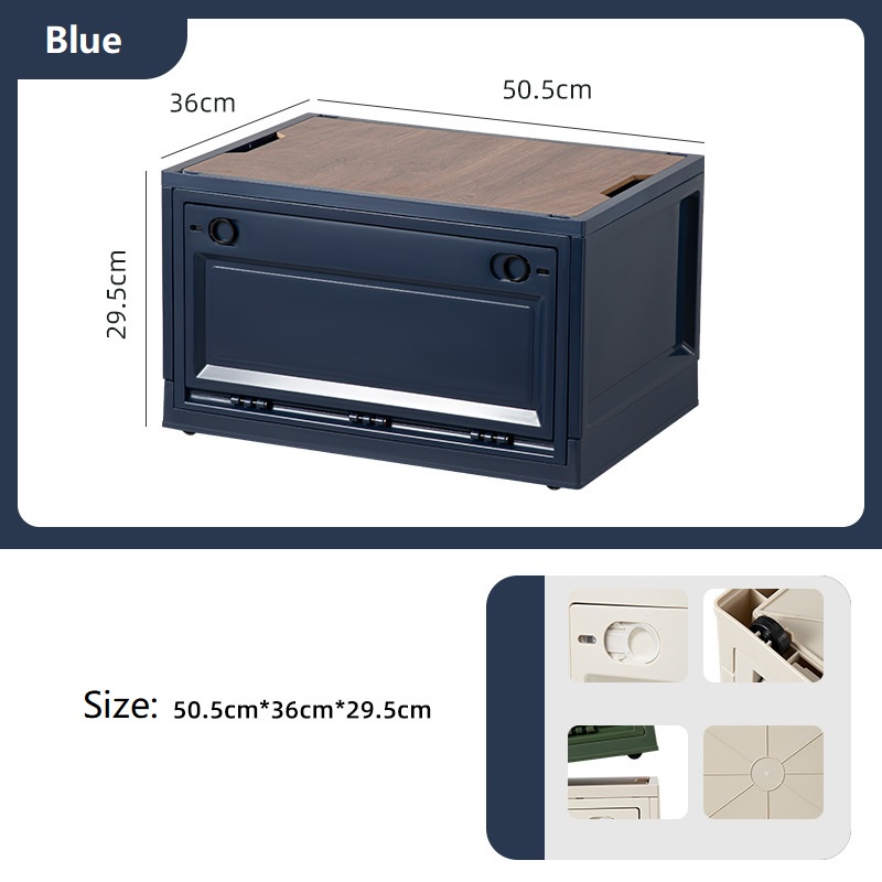 Folding Storage Box Home with Wooden Lid Capped Car Trunk Storage Shelf ...