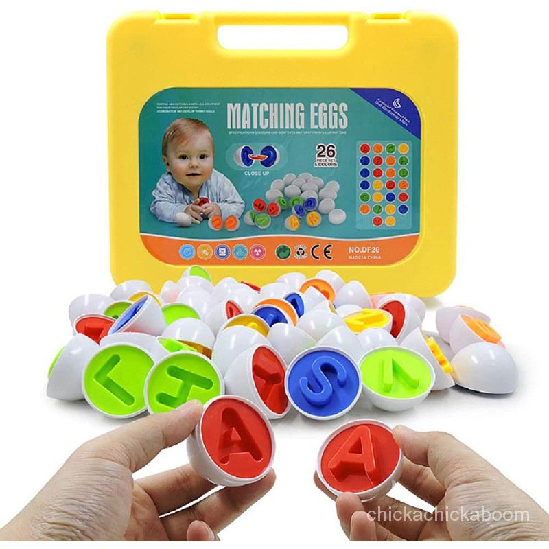 Children 6pc/ 12pc / 26pc Smart Egg Matching Puzzle Letter Alphabet ...