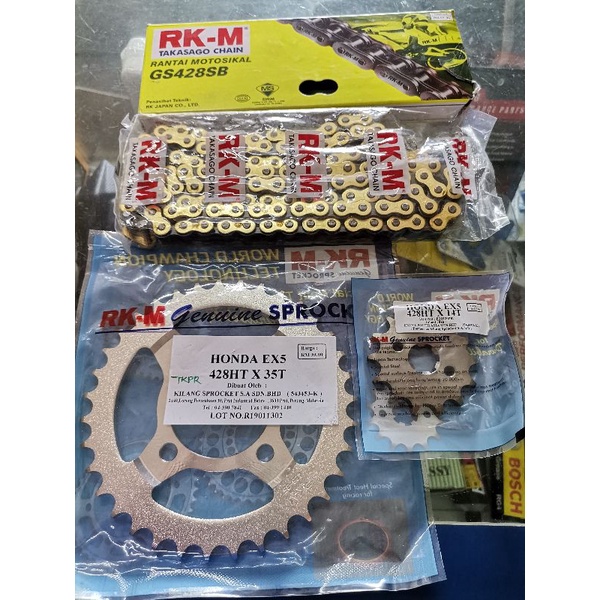Ex5 GS428SB 💯 Original RK-M RKM Honda ex5 dream wave100 lame sym E-bonus Ex5 Class 428 rantai ...