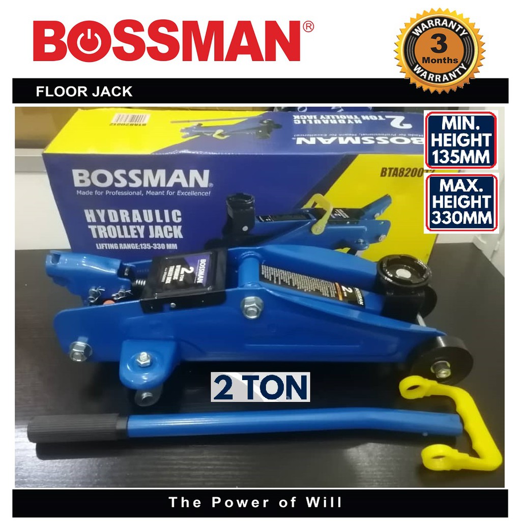 BOSSMAN HEAVY DUTY 2 TON HYDRAULIC FLOOR JACK (9KG) BTA820012 | Shopee ...