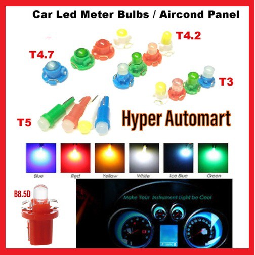 12V T5 T4.7 T4.2 T3 B8.5D Car Meter Bulb Air-cond Panel Led Light Bulb ...