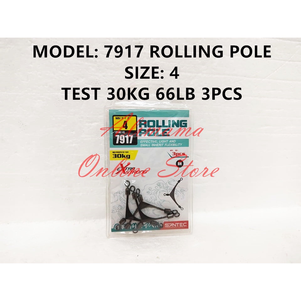 EXTRA STRONG SANTEC 7916 ROLLING T-TYPE / 7917 ROLLING POLE SWIVEL FISHING HOOK | Shopee Malaysia