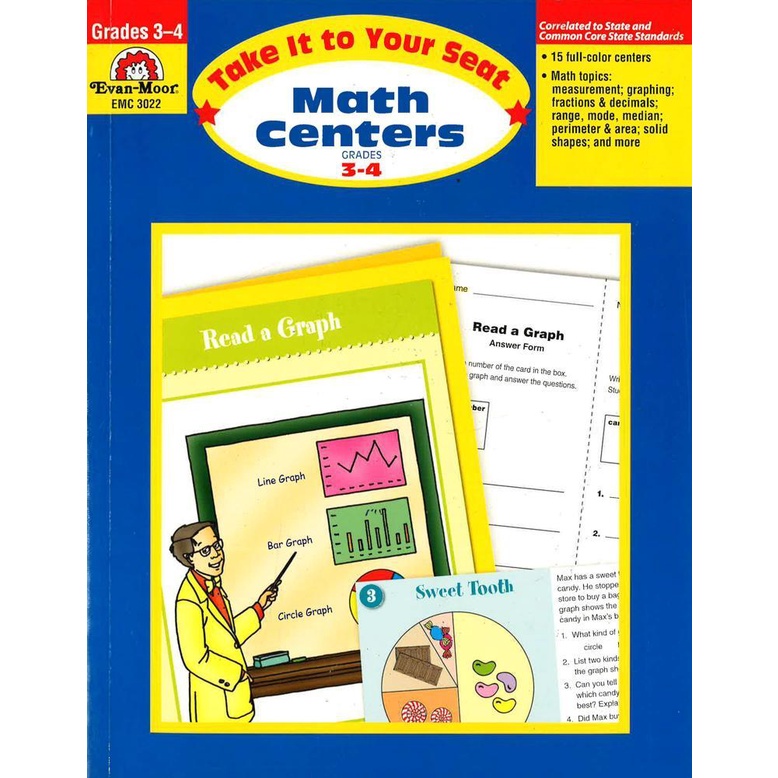 (BX) Math Centers Grades 3-4 Emc 3022 Take It To Your Seat (ISBN ...