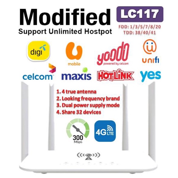 LC117 Modified Unlock Modem Wireless Router Wifi Router 4G LTE CPE MOD ...