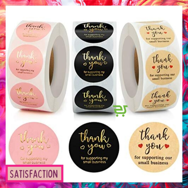 STSF 500pcs Roll Thank You Stickers Packaging Sealing Complimentary ...
