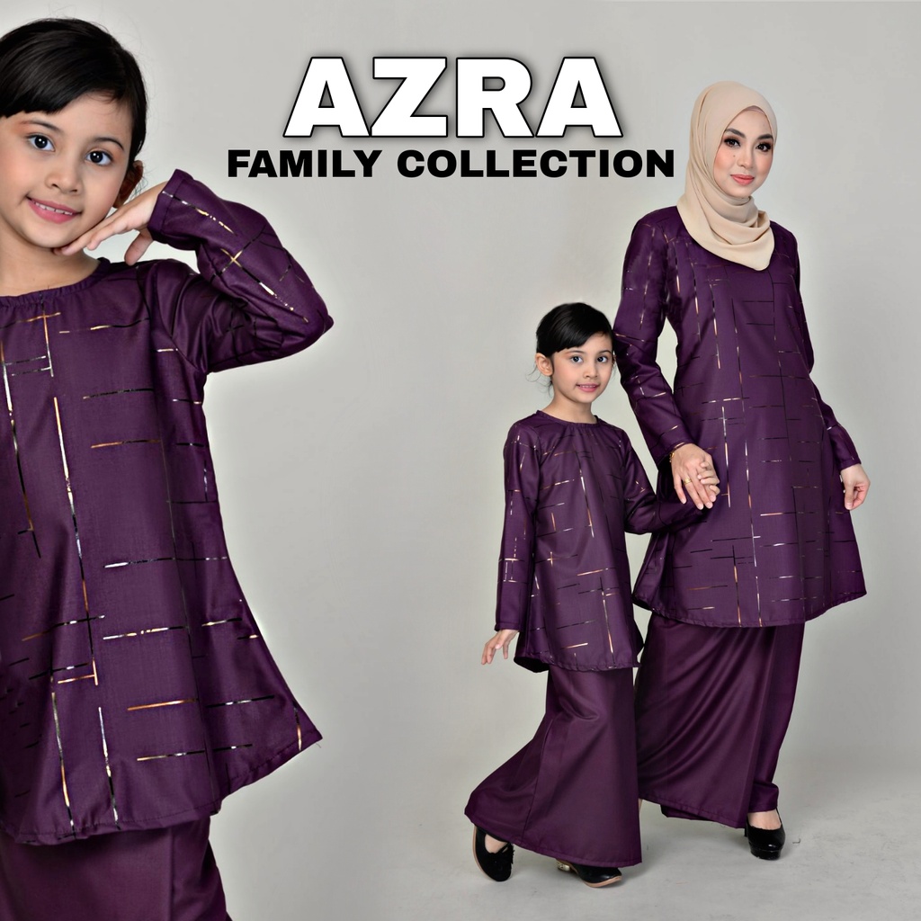 RAYA 2024 (BAJU KURUNG IBU DAN ANAK) Baju Raya AZRA Collection EXCLUSIVE Printed Foil Osaka ...